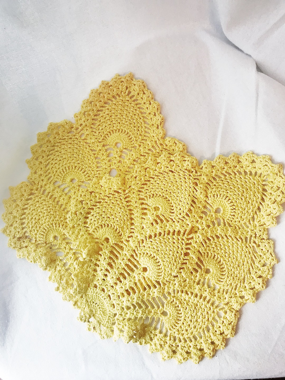 Vintage Crochet Yellow Doilies, Vintage Doilies, Yellow Doilies ...