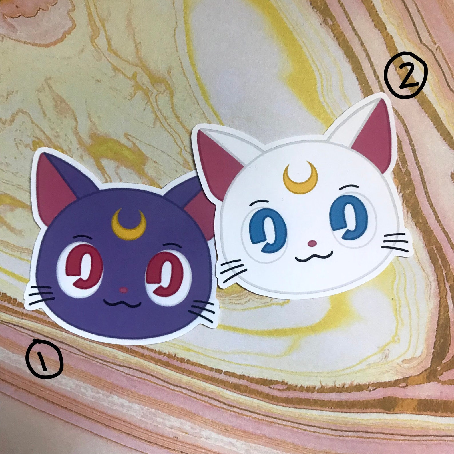 Sailor Moon Stickers Cute Luna and Artemis Stickers. Moon - Etsy