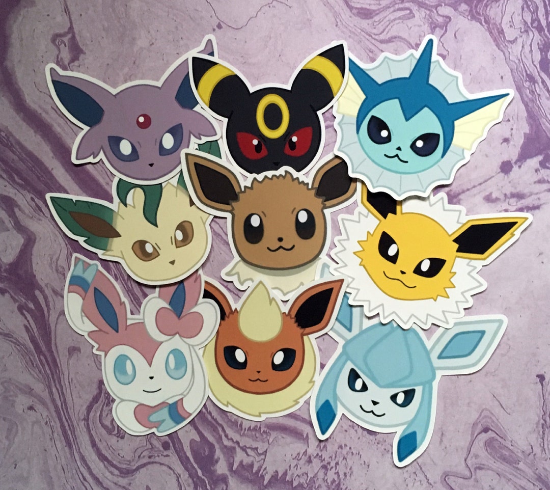 Eevee Evolution/eeveelution Stickers, Cute Matte/glossy Pokemon 2 Inch ...