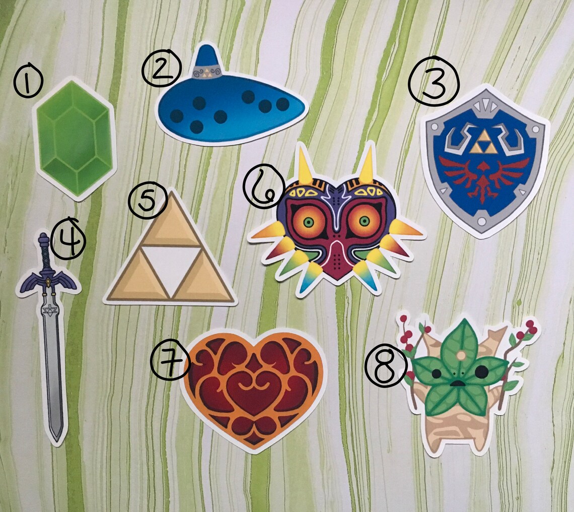 8 Zelda Stickers Cute Matte Glossy Stickers Majoras Mask Etsy