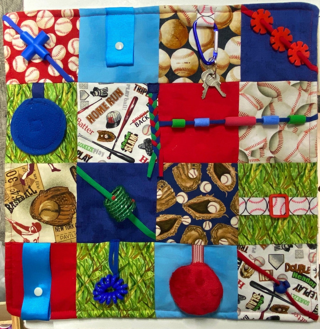 BASEBALL Fidget Blanket Fidget Quilt Activity Blanket - Etsy