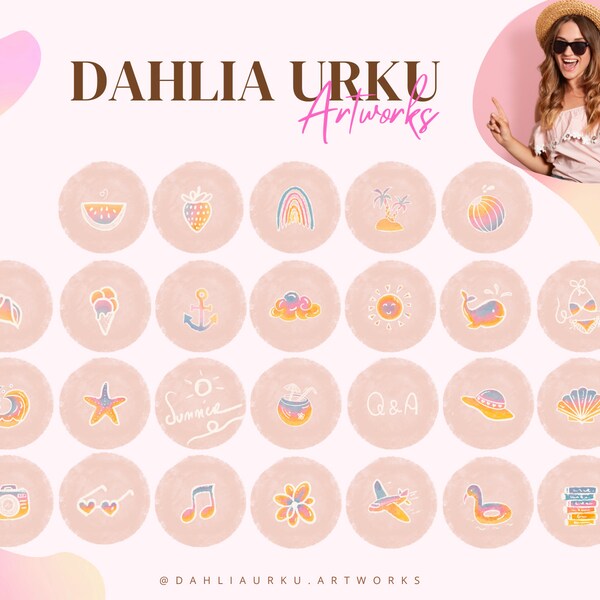 Instagram Story Highlight Covers Rainbow Summer Pastel Pink Instagram ...