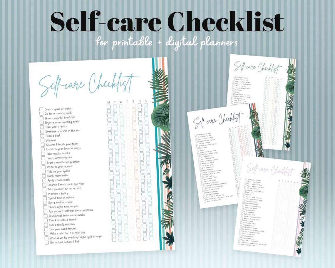 Self-care Checklist Bundle - Etsy