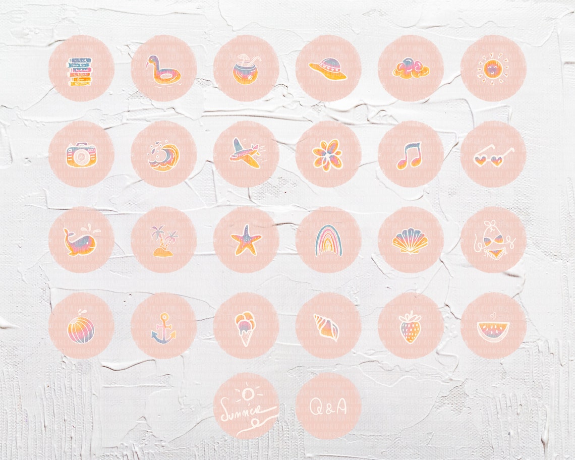 Instagram Story Highlight Covers | Rainbow Summer | Pastel Pink ...