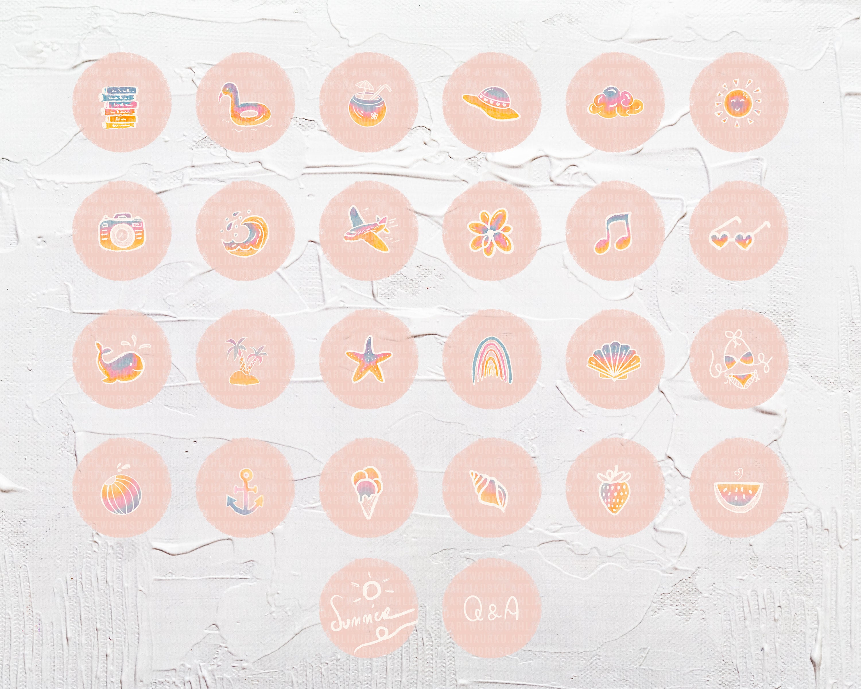 Instagram Story Highlight Covers | Rainbow Summer | Pastel Pink ...