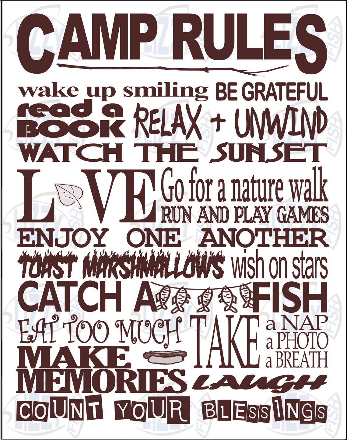 Camp Rules Cut File in SVG PNG DXF and Pdf Camp Rules - Etsy