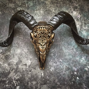 Carved ram skull | Etsy