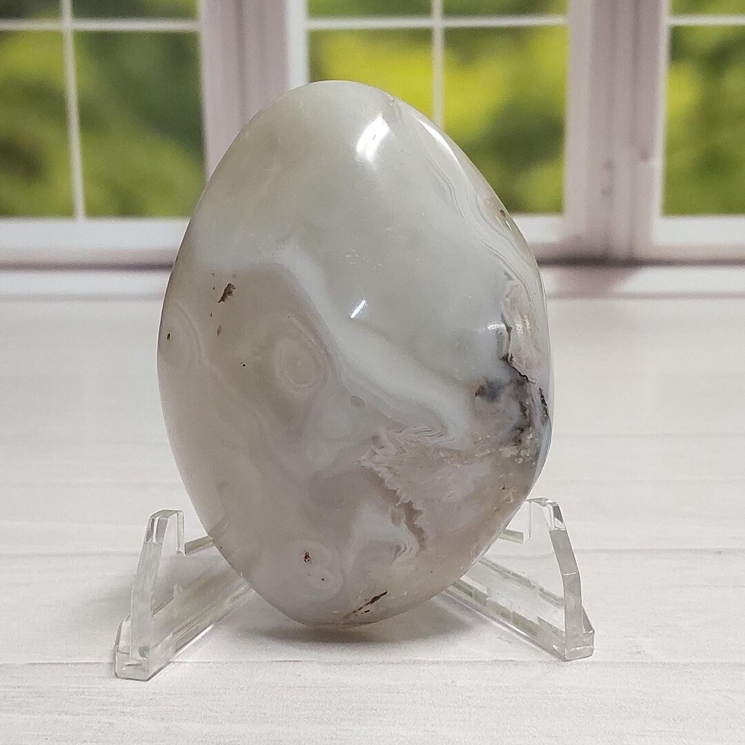 Polished Agate Palm Stone - 692 - Gorgeous Swirl Patterns, Orb Patterns ...