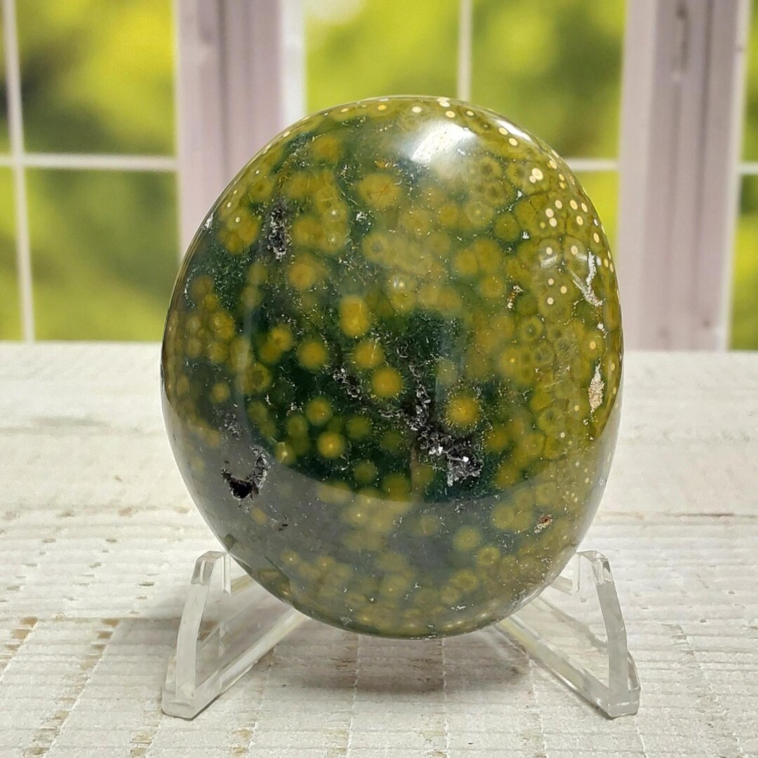 Large Ocean Jasper Palm Stone - 656 -druzy Crystal Caves, Calming Stone ...
