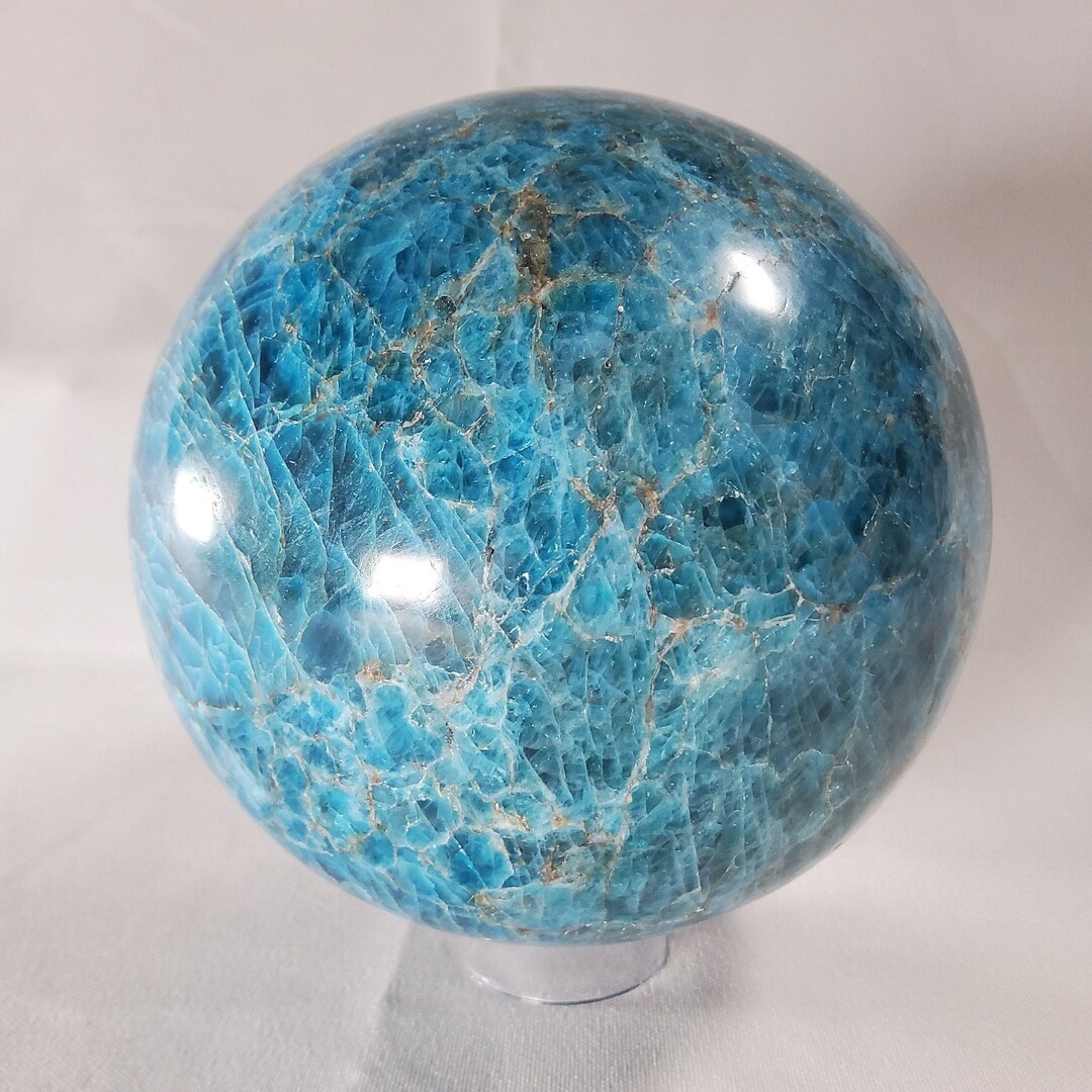 Apatite Sphere 003 Large Apatite Sphere, Blue Sphere, Flashy Apatite ...