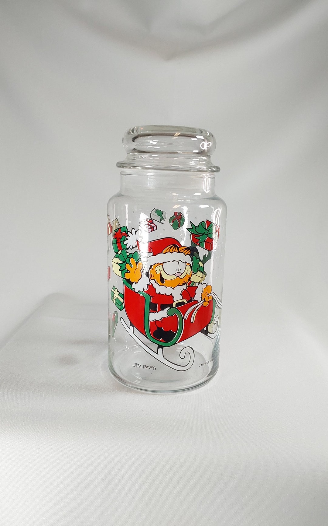 Vintage Garfield & Odie Glass Canister Jar Retro Garfield, Garfield and ...