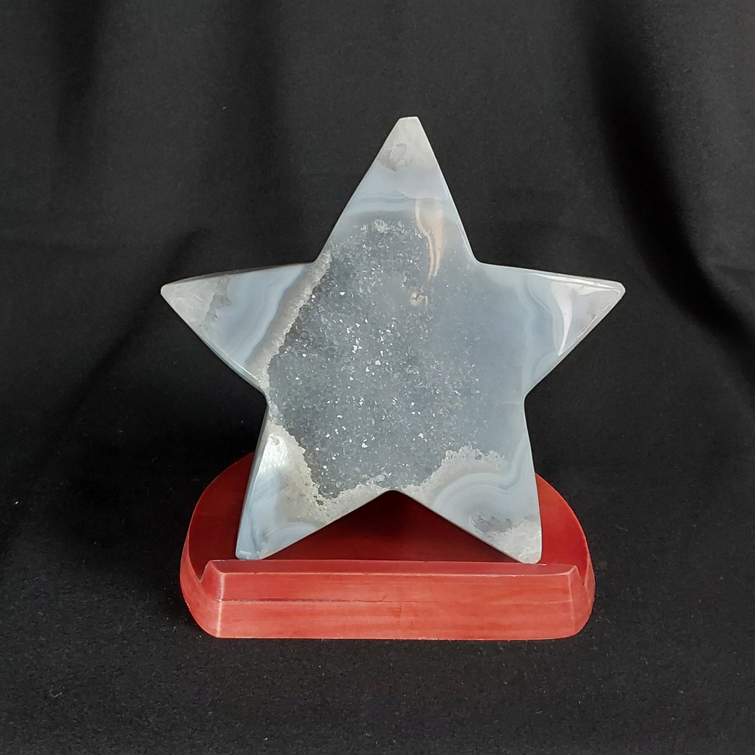 Large Druzy Agate Star - 176 - Beautiful, Sparkly, Banded, Druzy Agate ...