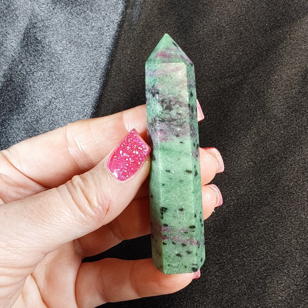 UV Reactive Ruby Zoisite Point - 006 - Healing Crystal (3 Inch) - Etsy