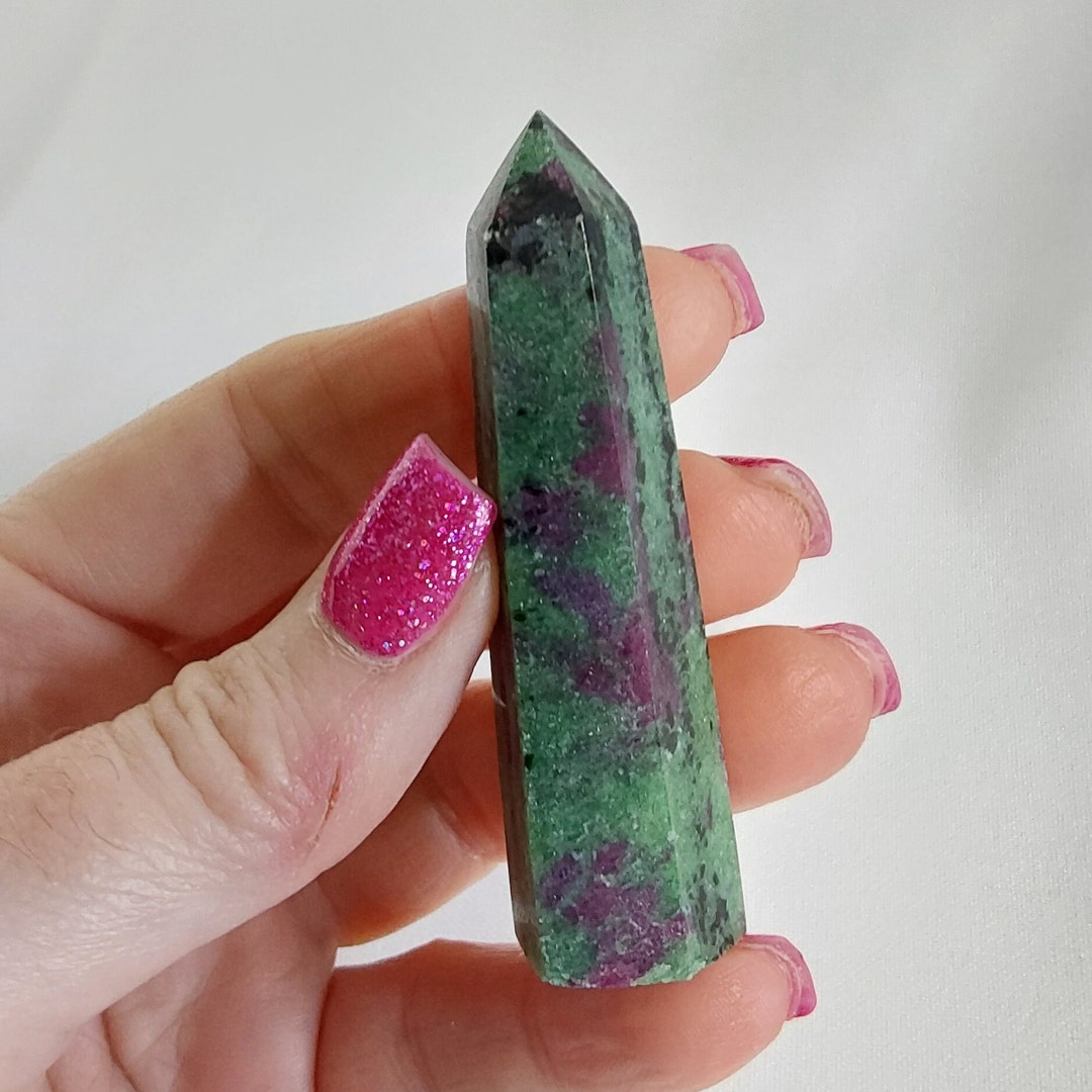 UV Reactive Ruby Zoisite Point: Healing Crystal (1oz, 2.75" Tall) - Etsy