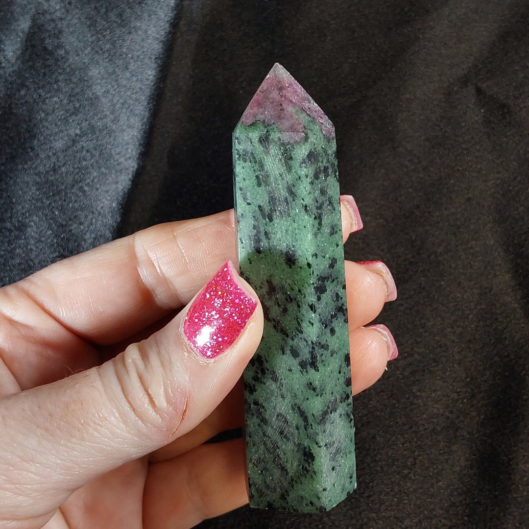 UV Reactive Ruby Zoisite Point -001 - Healing Crystal (3.5") - Etsy