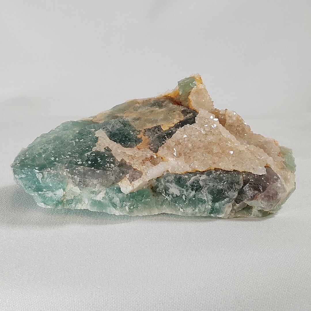 Large UV Reactive Rough Green Fluorite With Quartz Crystals - 187 ...