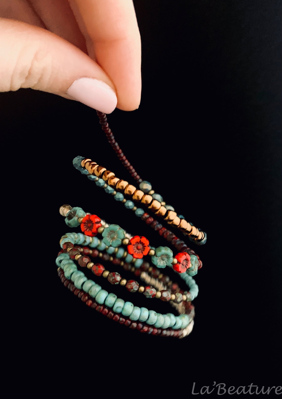 Memory Wire Bangle Memory Wire Cuff Bracelet Wrap Around Boho Bracelet ...