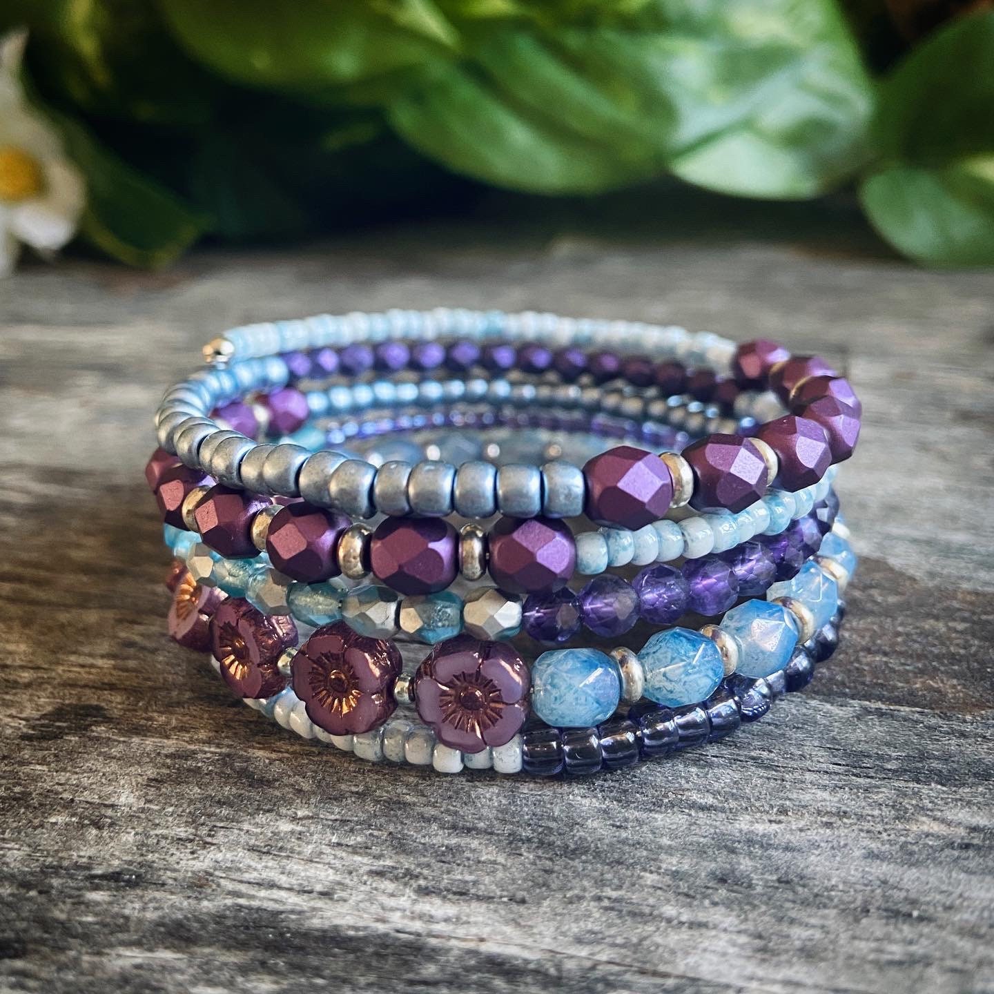 Memory Wire Bangle Memory Wire Cuff Bracelet Wrap Around Boho Bracelet ...