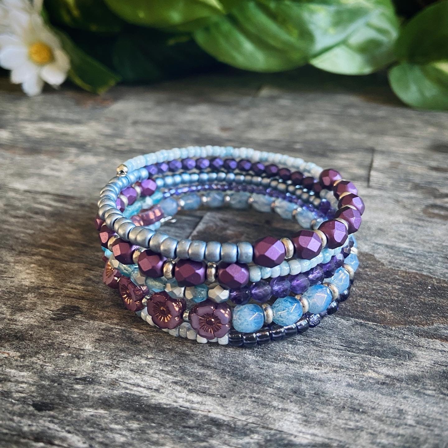 Memory Wire Bangle Memory Wire Cuff Bracelet Wrap Around Boho Bracelet ...