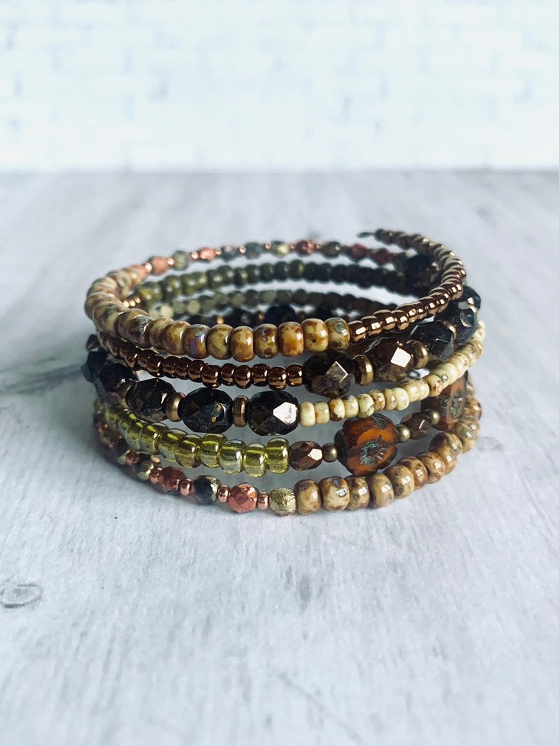 Memory Wire Bangle Memory Wire Cuff Bracelet Wrap Around Boho Bracelet ...