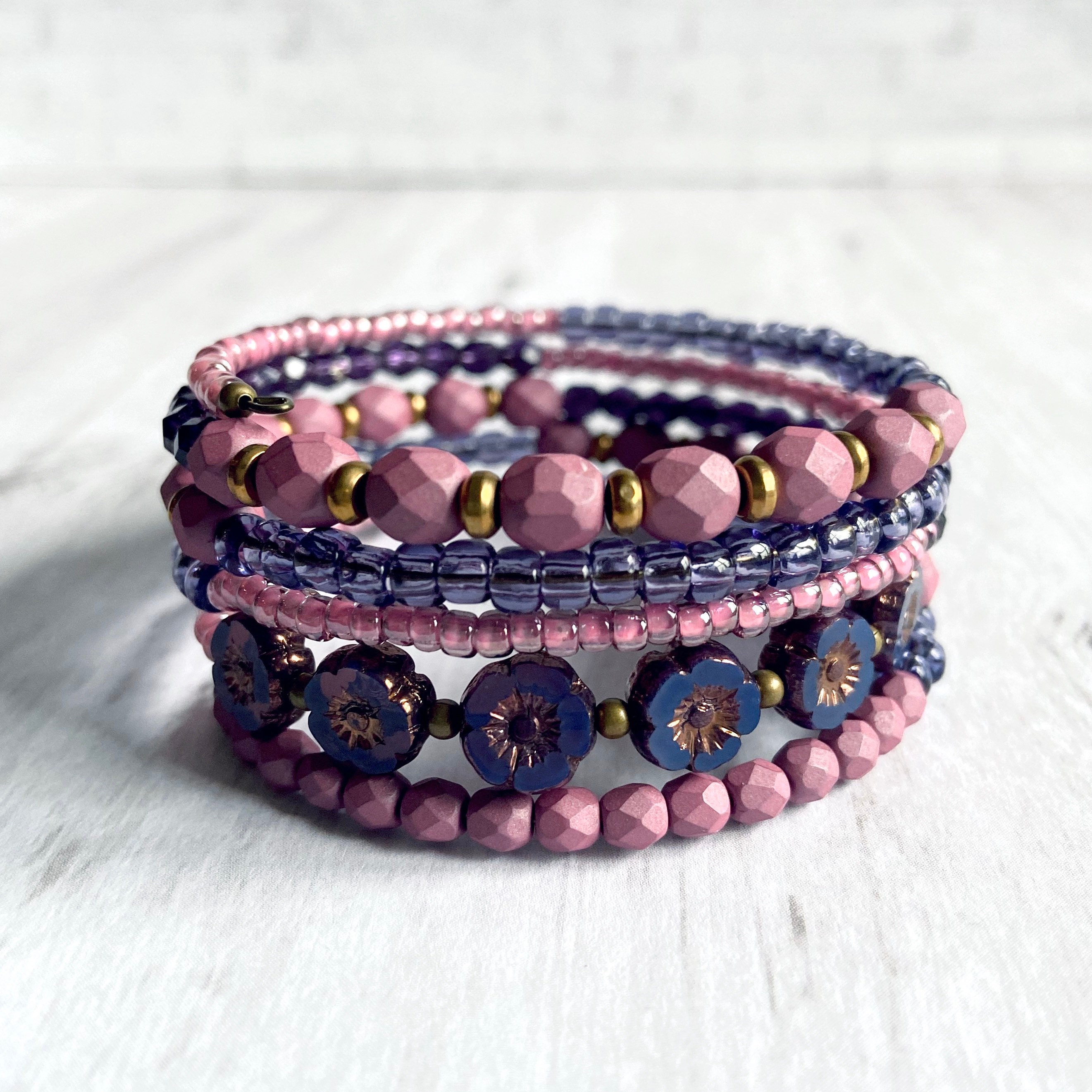 Memory Wire Bangle Memory Wire Cuff Bracelet Wrap Around Boho Bracelet ...