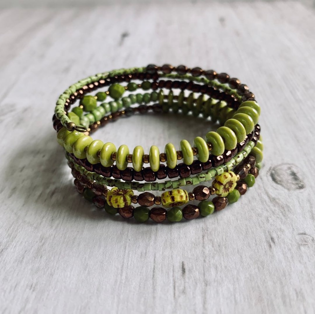 Memory Wire Bangle Memory Wire Cuff Bracelet Wrap Around Boho Bracelet ...