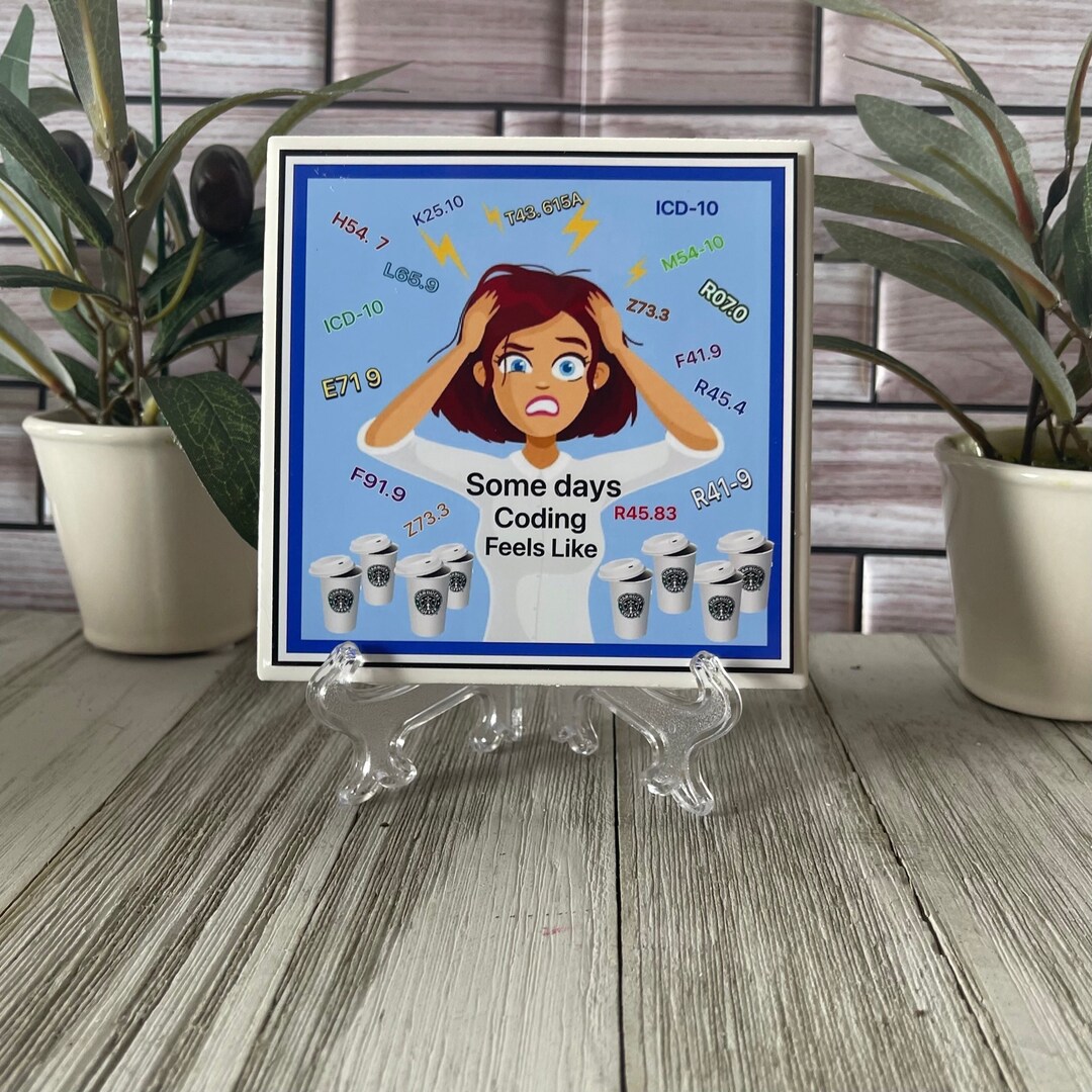 Handcrafted HUMOROUS MEDICAL CODING Ceramic Tile With Stand - Etsy