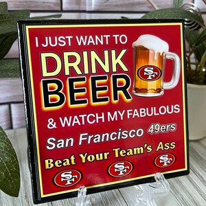 CHEER FOR Your TEAM. 4.25 X 4.25 Ceramic Tile Comes With the Stand ...