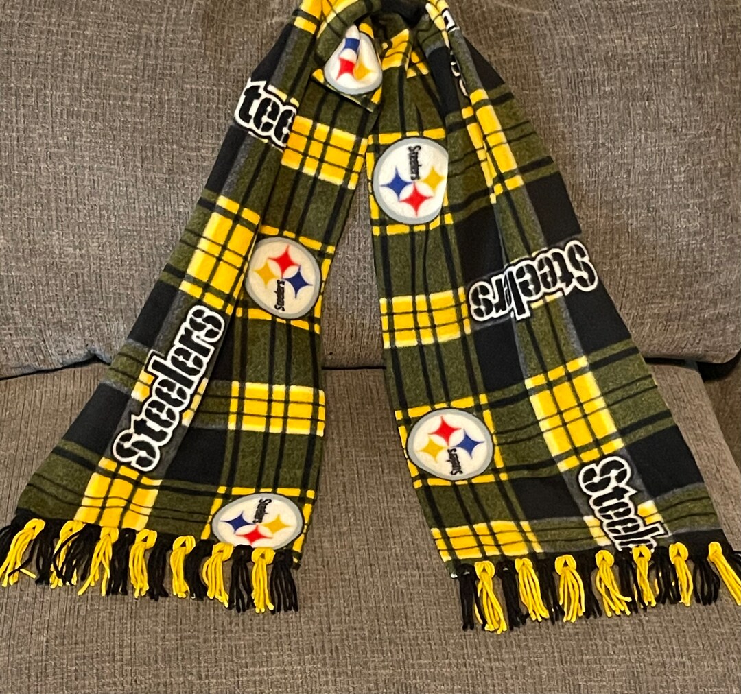 PITTSBURGH STEELERS Handcrafted Fleece Scarf W Yarn Fringe - Etsy