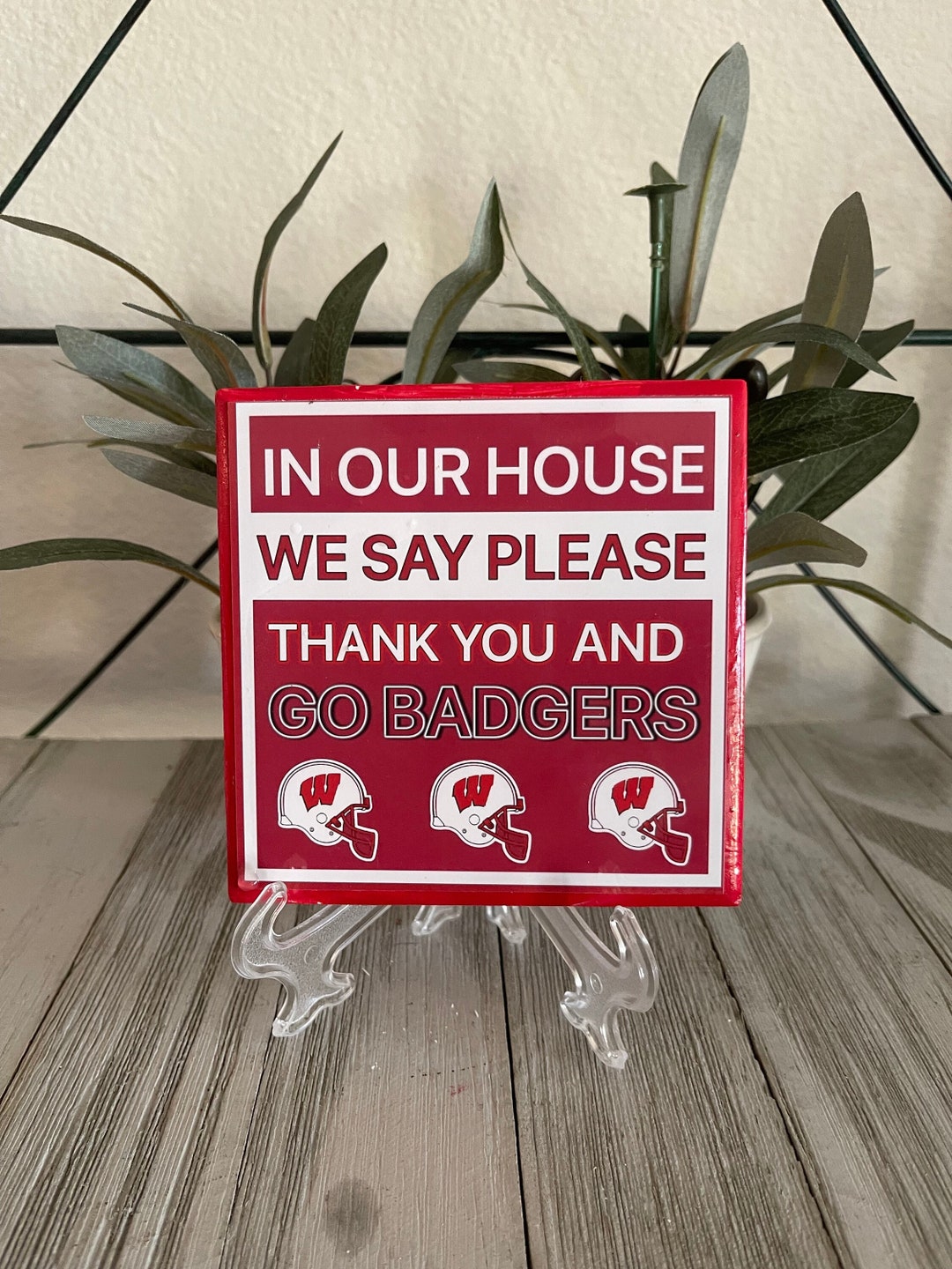 WISCONSIN BADGERS 4 X 4 Ceramic Tile With the Stand. - Etsy