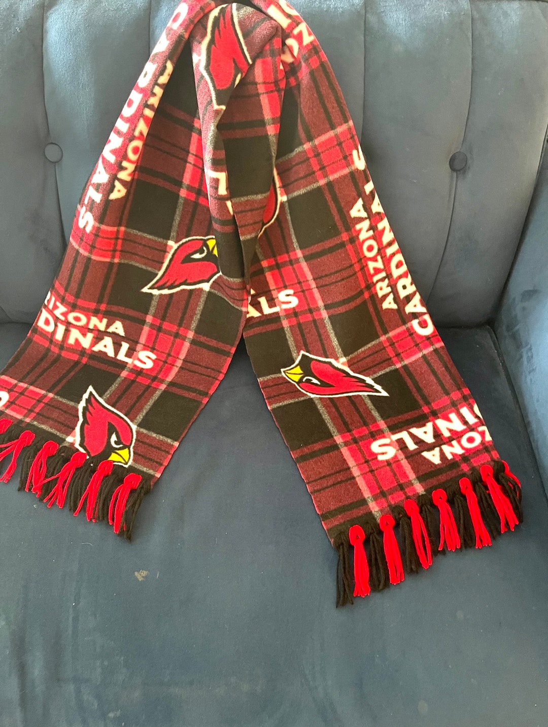 ARIZONA CARDINALS Fleece Scarf With Yarn Tassels - Etsy