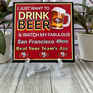 CHEER FOR Your TEAM. 4.25 X 4.25 Ceramic Tile Comes With the Stand ...