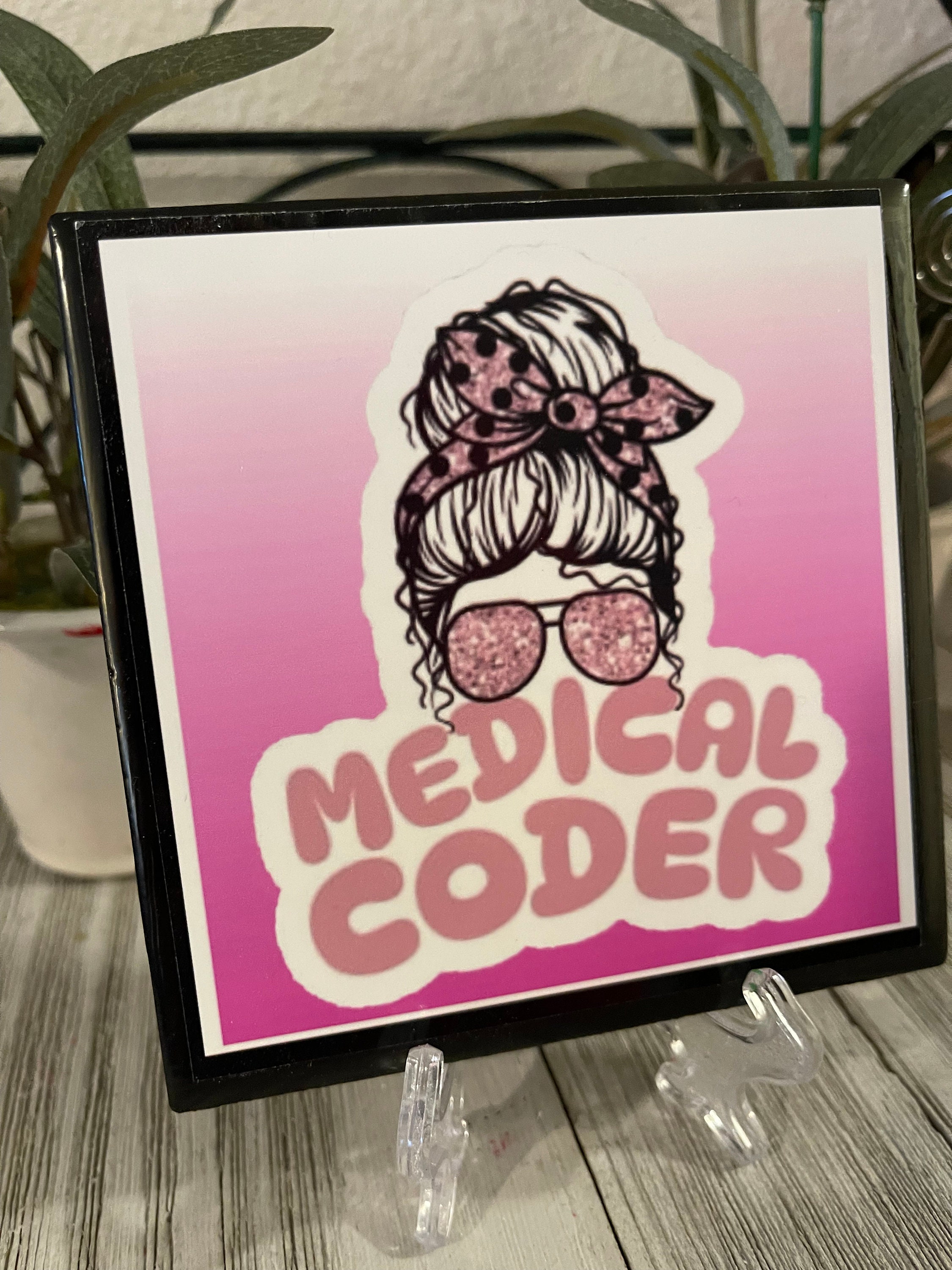 Coding Life Gifts Ceramic Tile With Stand Etsy