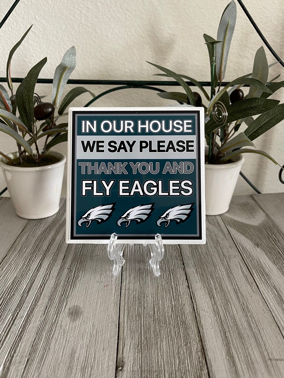 PHILADELPHIA EAGLES, Tile Sign With Easel/stand, Philly, Eagles Nation ...