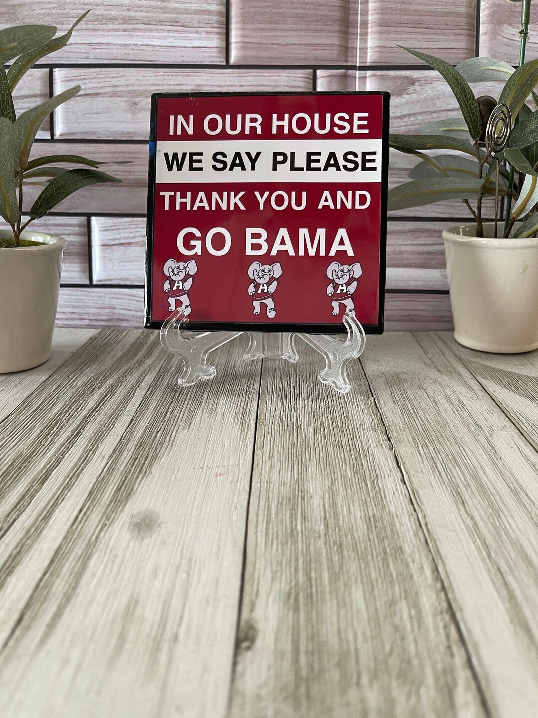 ALABAMA CRIMSON TIDE, Ceramic Tile With the Stand, Bama, Tide, Gifts ...