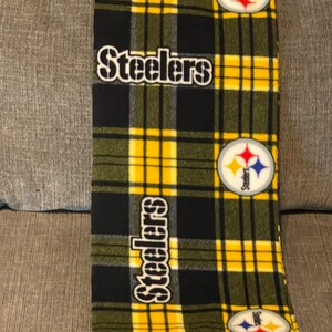 PITTSBURGH STEELERS Handcrafted Fleece Scarf W Yarn Fringe - Etsy