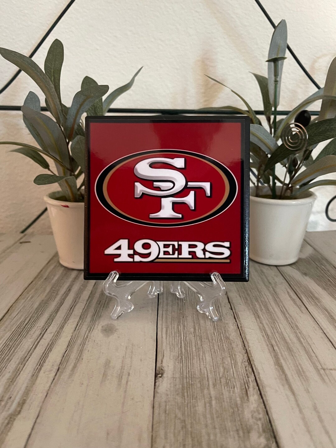 YOUR TEAM Handcrafted 4 X 4 Ceramic Tile With Stand - Etsy