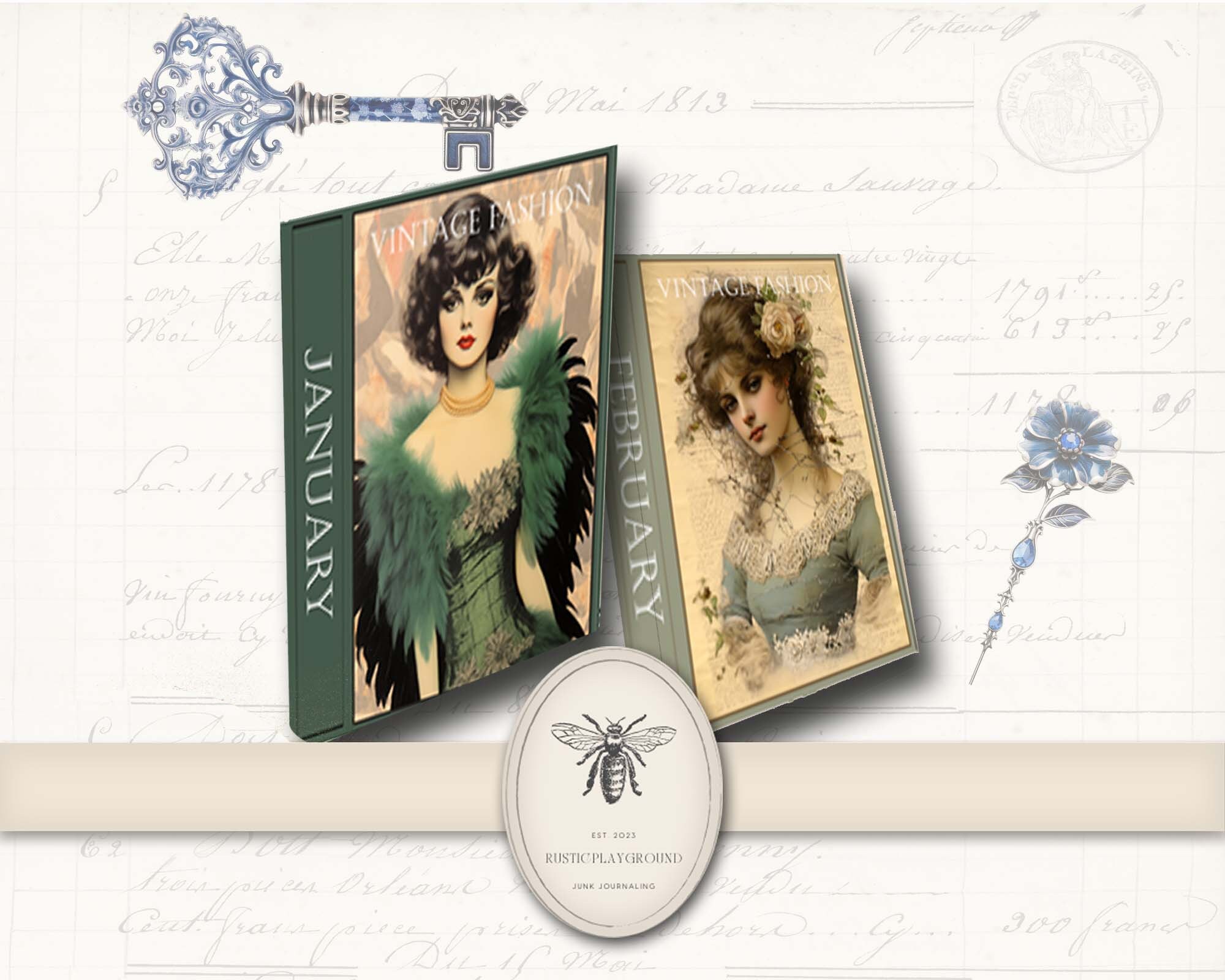 Miniature Vintage Fashion Magazines, Printable Mini Books, Printable ...