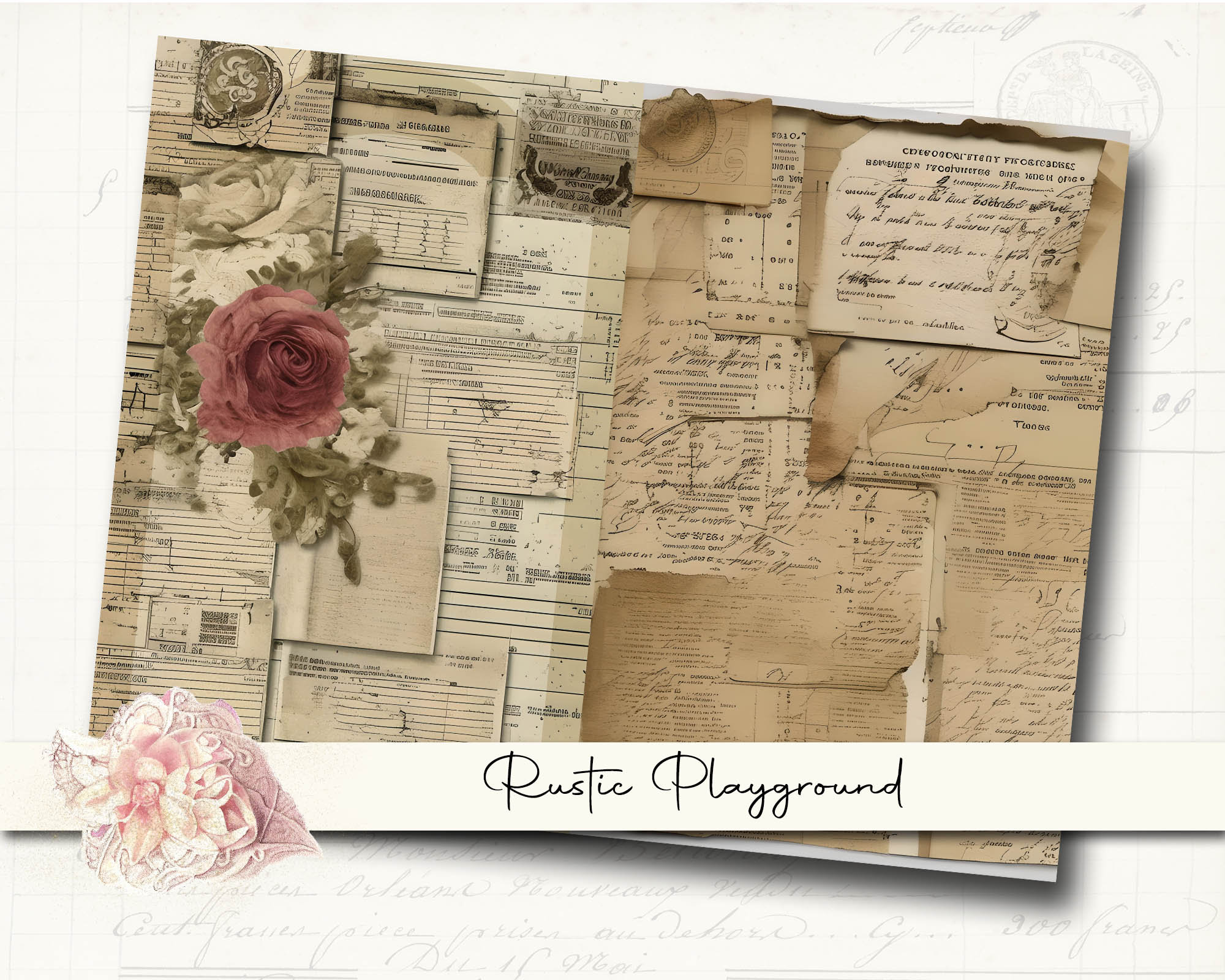 Printable Junk Journal Layout Pages, 5 Page Layouts, Ripped Ragged ...