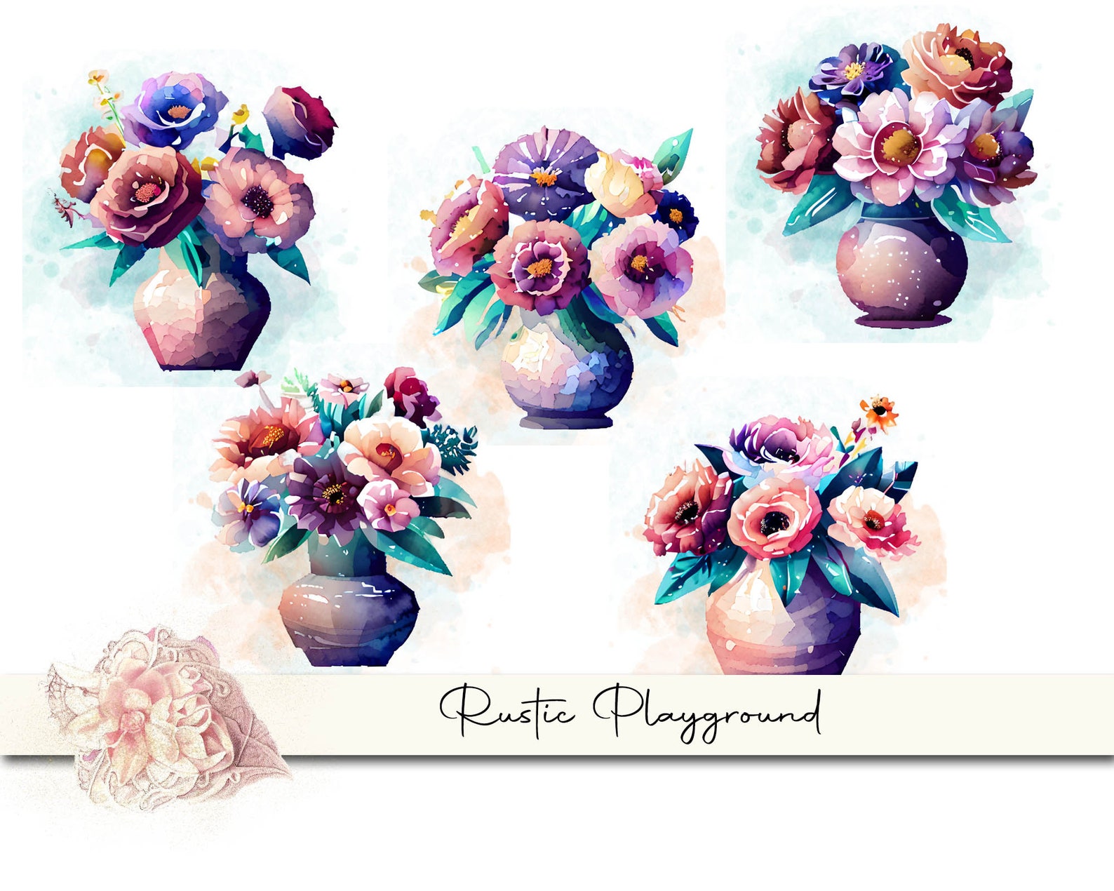 Boho Mason Jar5pc PNG Bundle, Mason Jar Clipart, Boho Plant Images ...