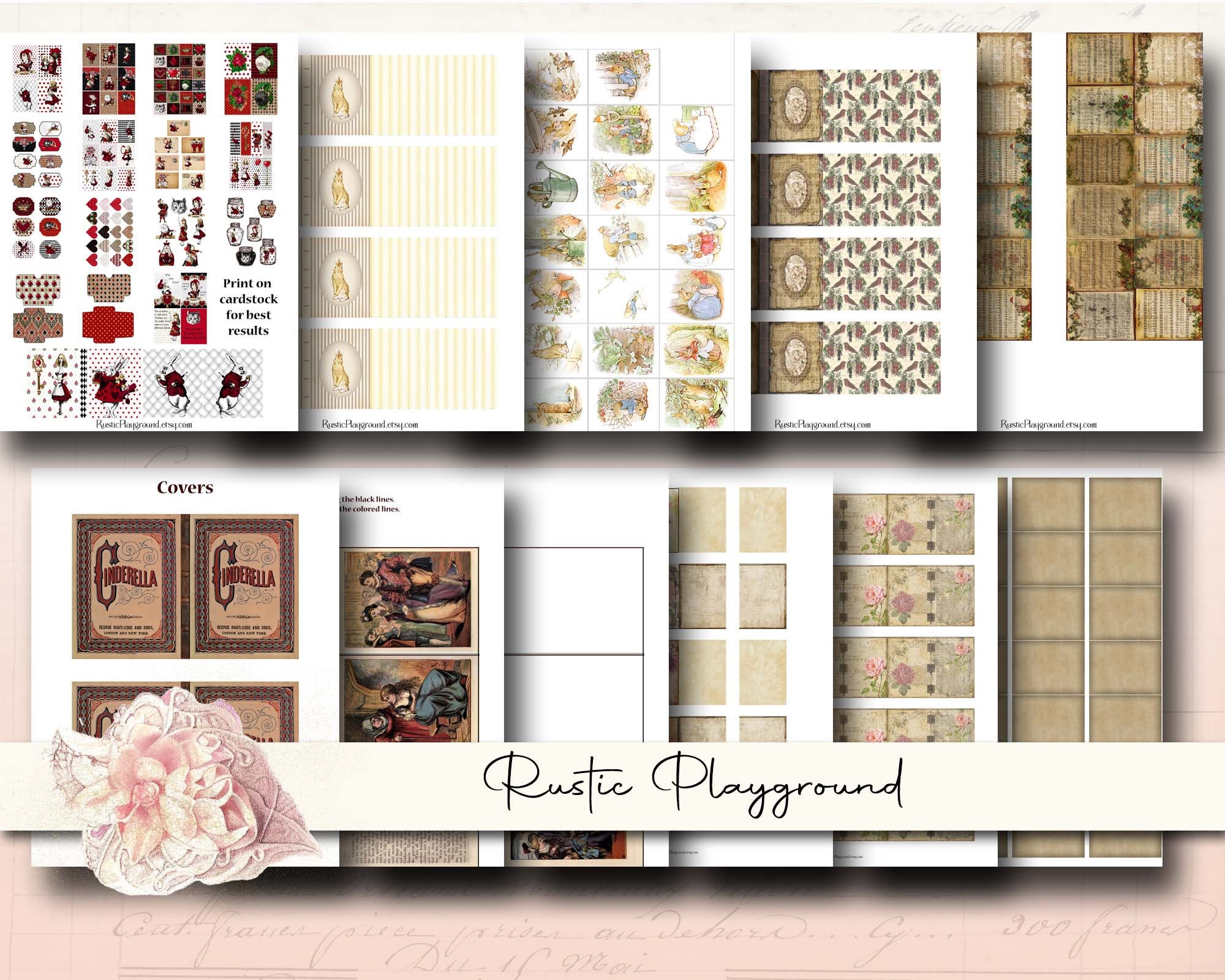 Printable Mini Book Bundle, Miniature Books, Mini Junk Journal, Shabby ...