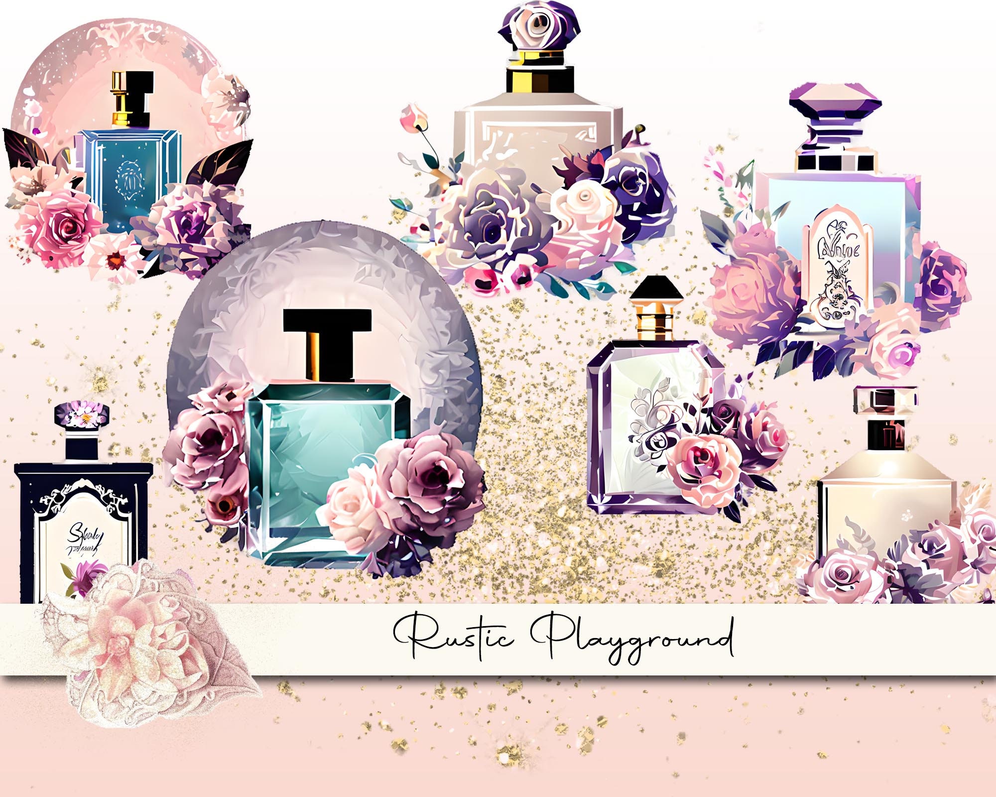 Printable Vintage French Perfume, Digital Bottle, Printable Antique ...