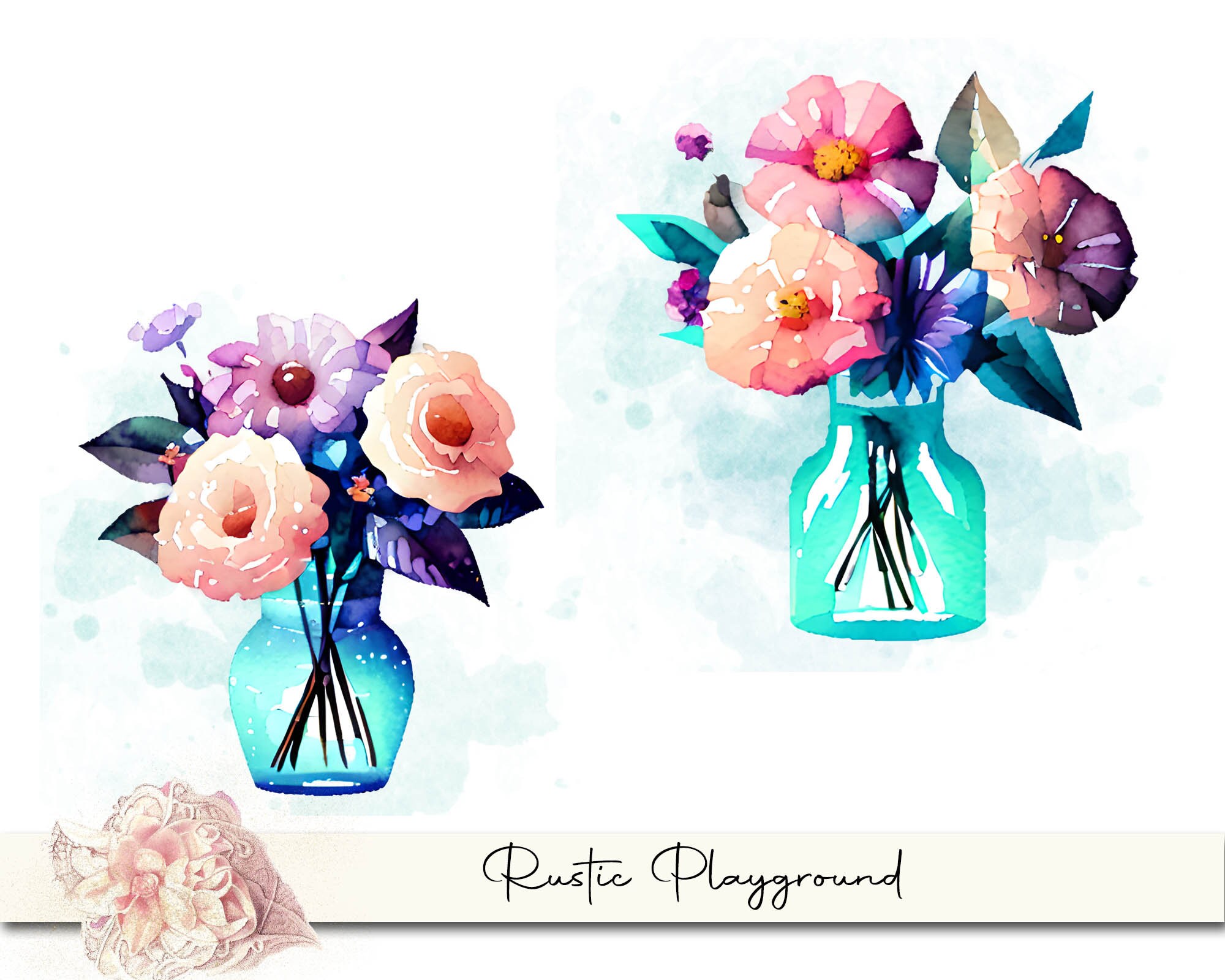Boho Mason Jar 21pc PNG Bundle, Mason Jar Clipart, Boho Plant Images ...