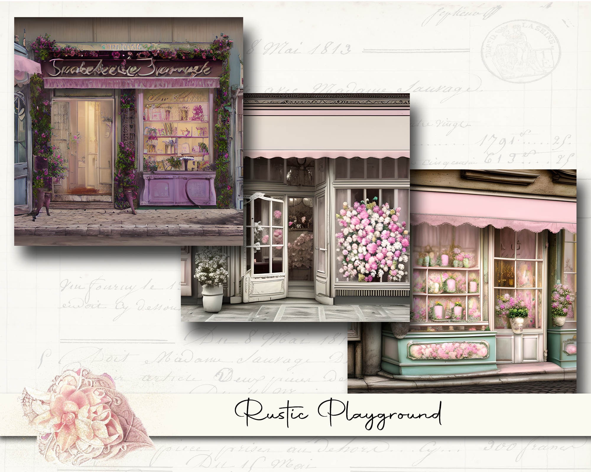 Decoupage Papers, Paper Mache, Floral Decoupage, 12x12 Digital Paper ...