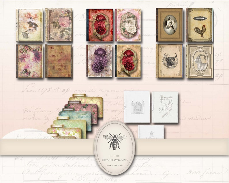 Printable Mini Book Bundle, Miniature Books, Mini Junk Journal, Shabby ...