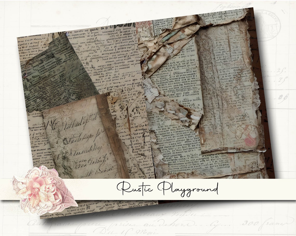 Printable Junk Journal Layout Pages, 5 Page Layouts, Ripped Ragged ...