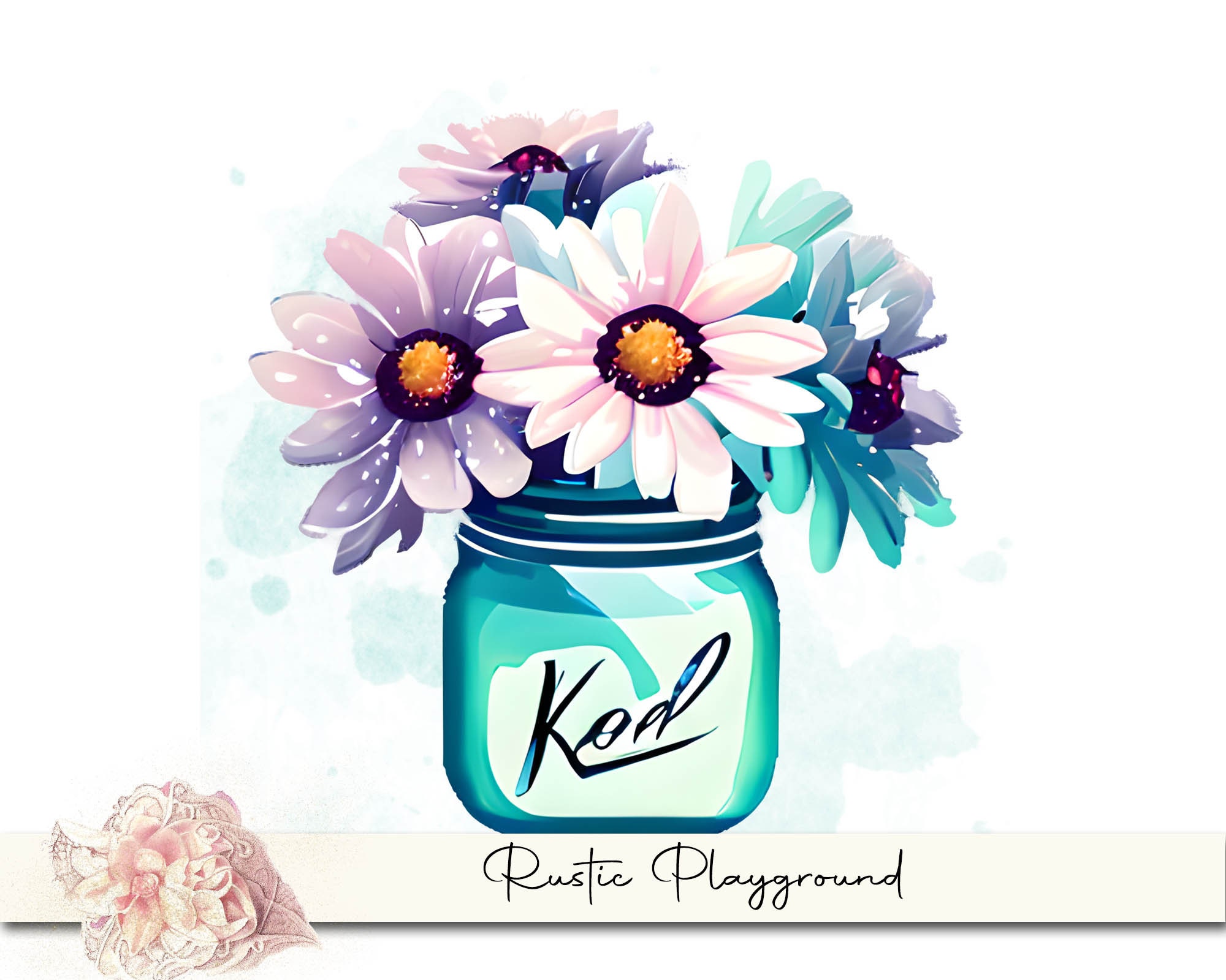 Watercolour Pastel Vintage Rose Clipart, Vintage PNG Digital Image ...