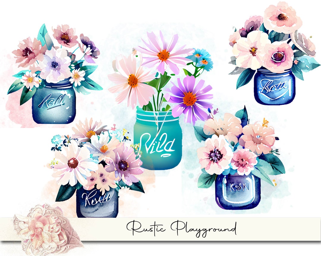 Watercolour Pastel Vintage Rose Clipart, Vintage PNG Digital Image ...