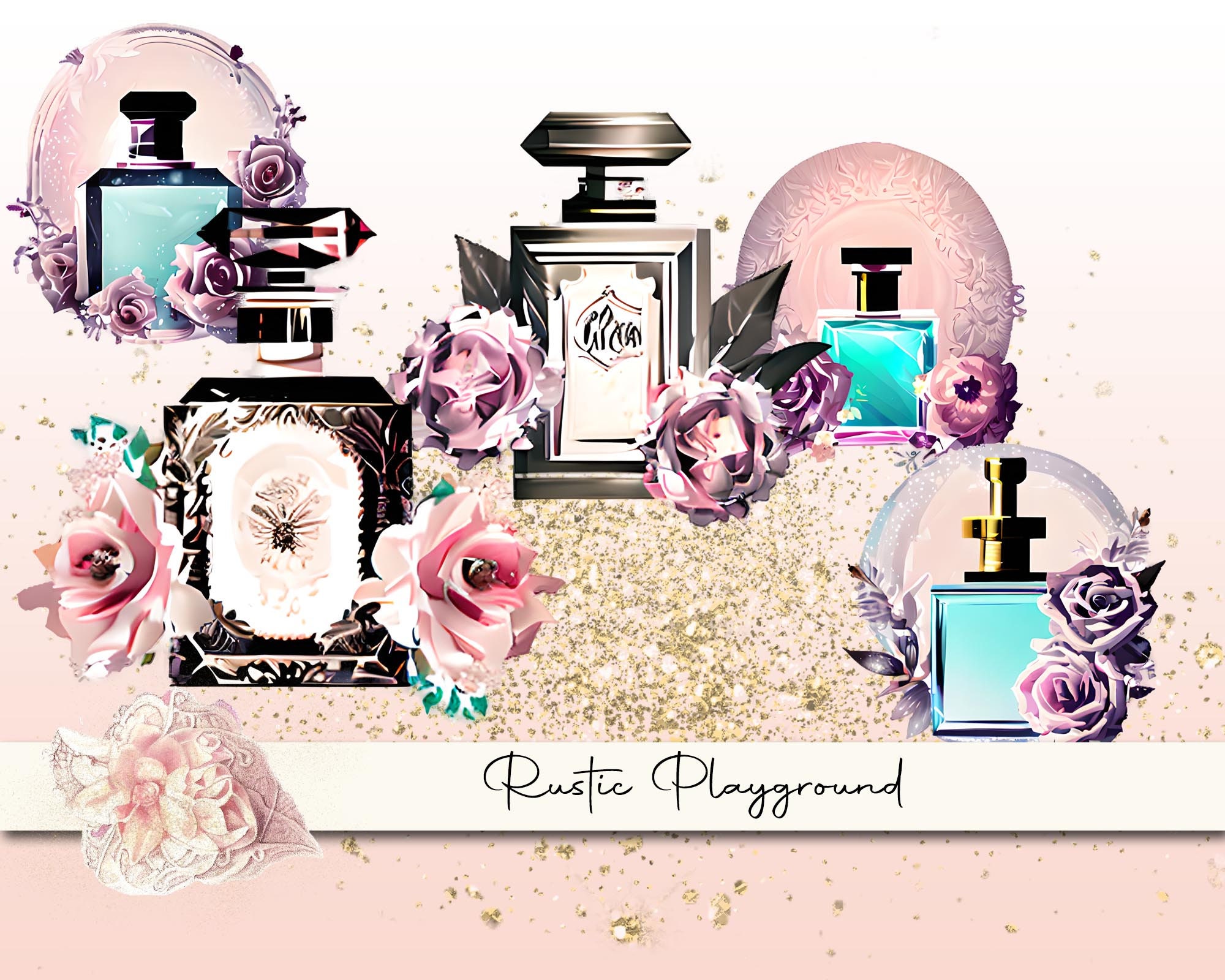 Printable Vintage French Perfume, Digital Bottle, Printable Antique ...