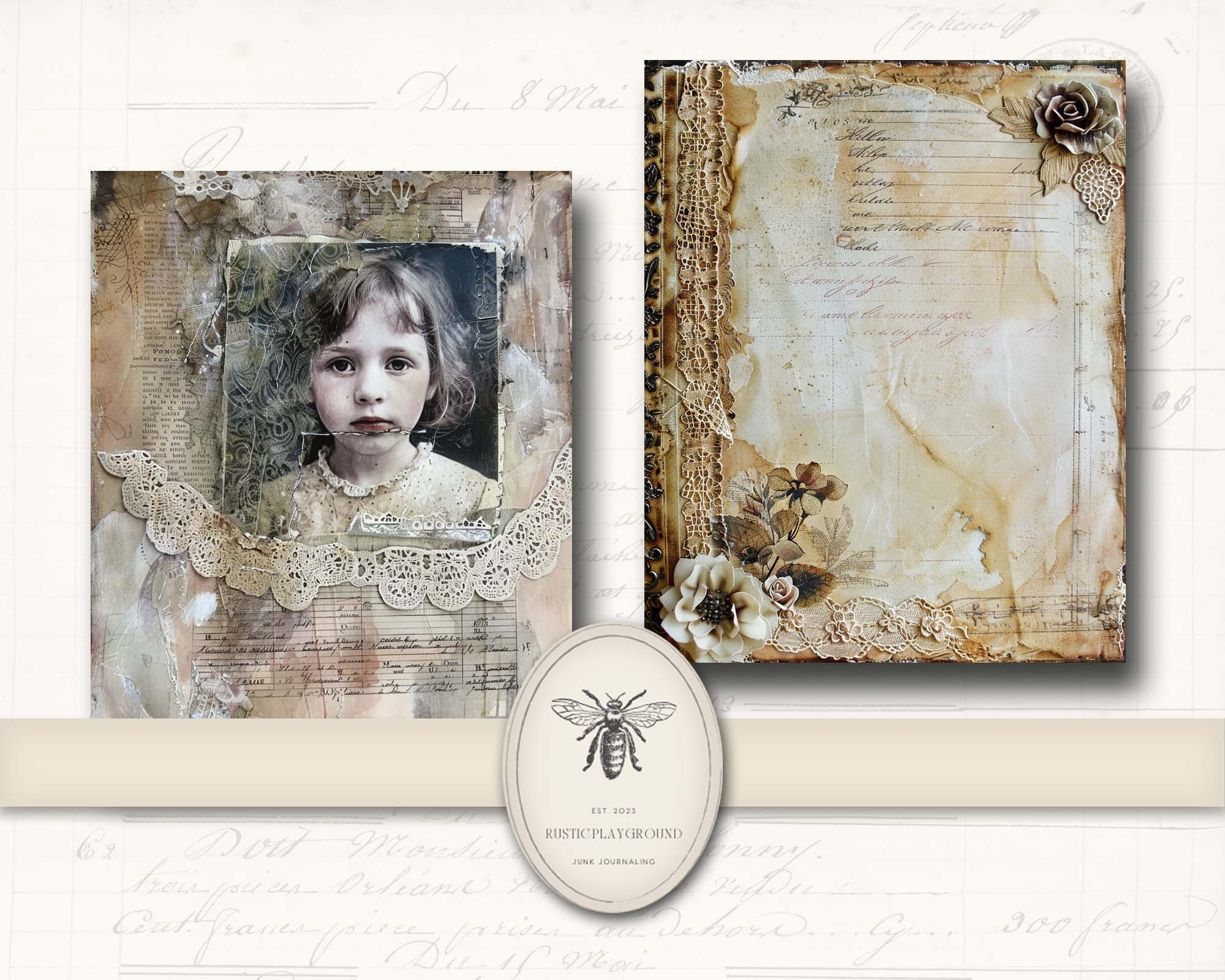 Vintage Collage Papers, Vintage Style Designs, Digital Art, Digital ...